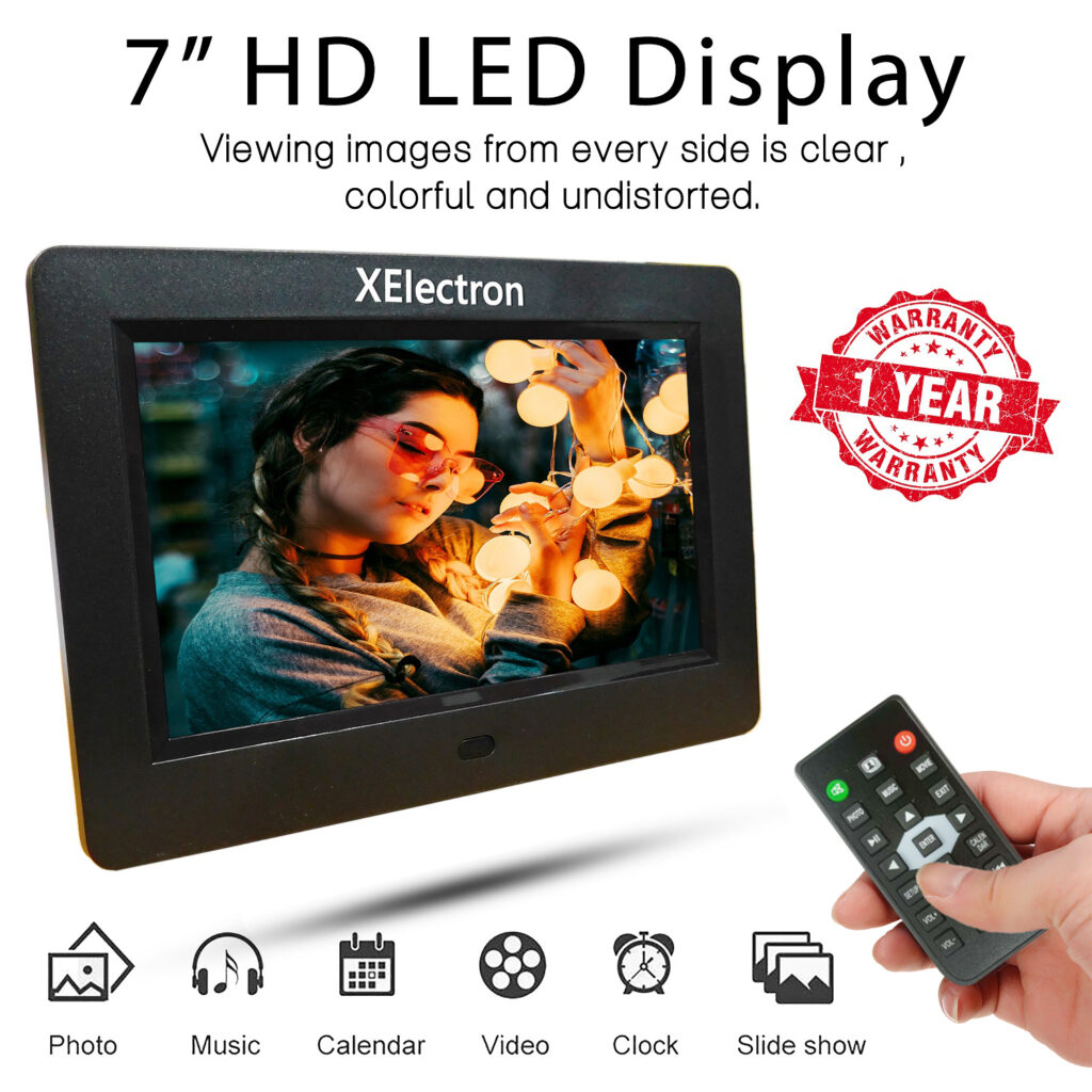 XElectron 7 inch (17.78 cm) IPS Digital Photo Frame with HD Display ...