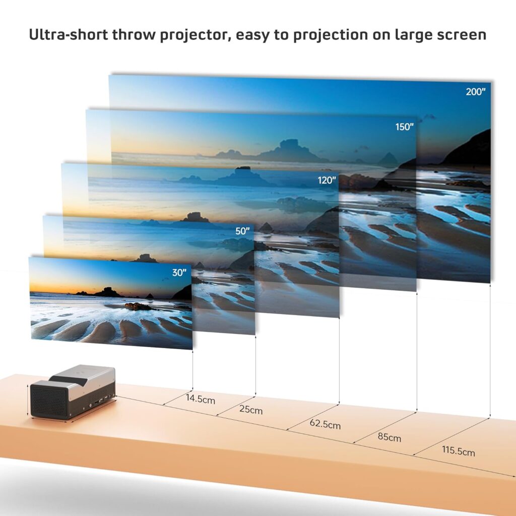XElectron UST 01 Ultra Short Throw Laser Smart Projector with 9500 ...