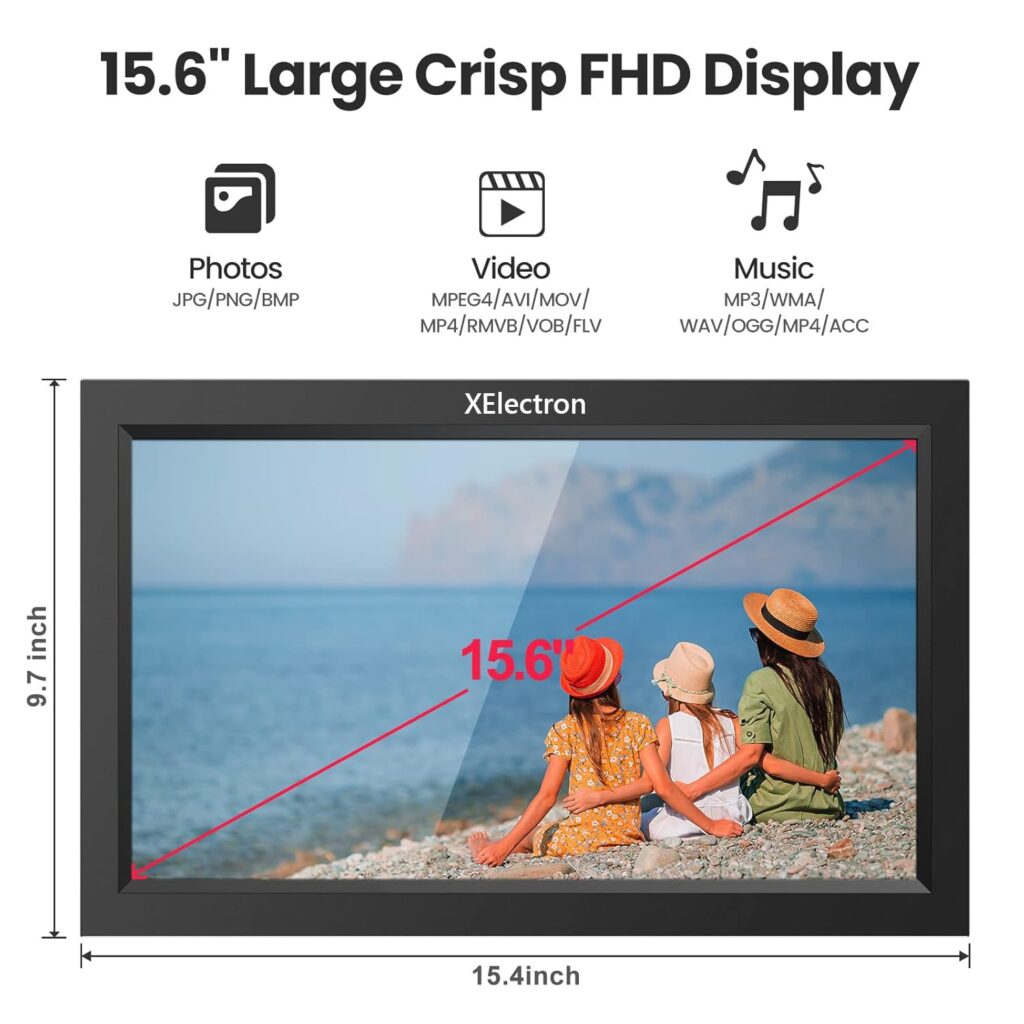 XElectron 15.6 Inch Large Digital Picture Frame, WiFi Digital Photo ...